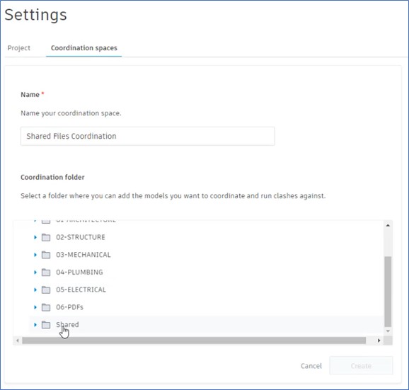 Click Create ; the process of creating the coordination space starts. Similarly, create other ...